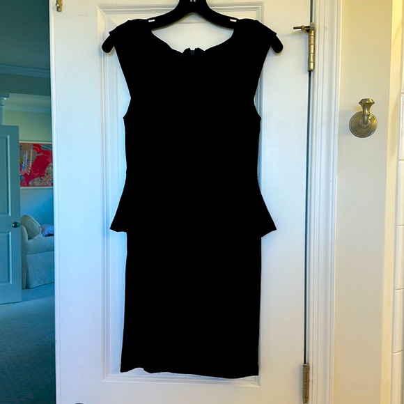 Alice + Olivia | Dresses | Black Body Hugging Dress With Peplum | Poshmark